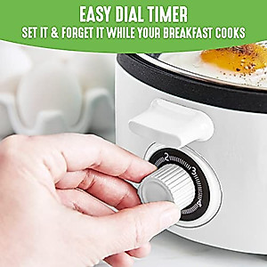 GreenLife 3-in-1 Breakfast Maker Station, Healthy Ceramic Nonstick Dual Griddles for Eggs Meat and Pancakes, 2 Slice Toast Drawer, Easy-to-use Timer, White