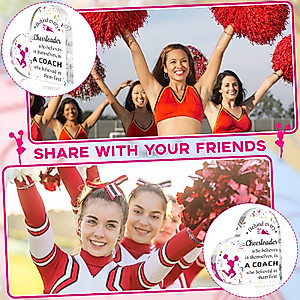 Tatuo Cheer Coach Gift Acrylic Sign Cheerleading Coach Appreciation Gift Office Desk Decor Thank You Present for Birthday Graduation End of Season Senior Retirement (Pink Cheer)