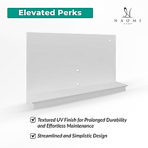 Naomi Home Deborah Floating Entertainment Center for up to 55 inch TVs, TV Wall Panel with LED Strip and Shelf, Floating TV Stand, White