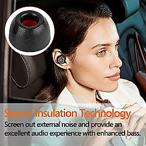 Geekria 3 Pairs Comfort Memory Foam True Wireless Earbuds Ear Tips Compatible with 4.5-6.3mm in-Ear Earphones Nozzle Blocking Noise Foam Tips/Earbud Ear Tips/Tips Eartips (L Size/Short)