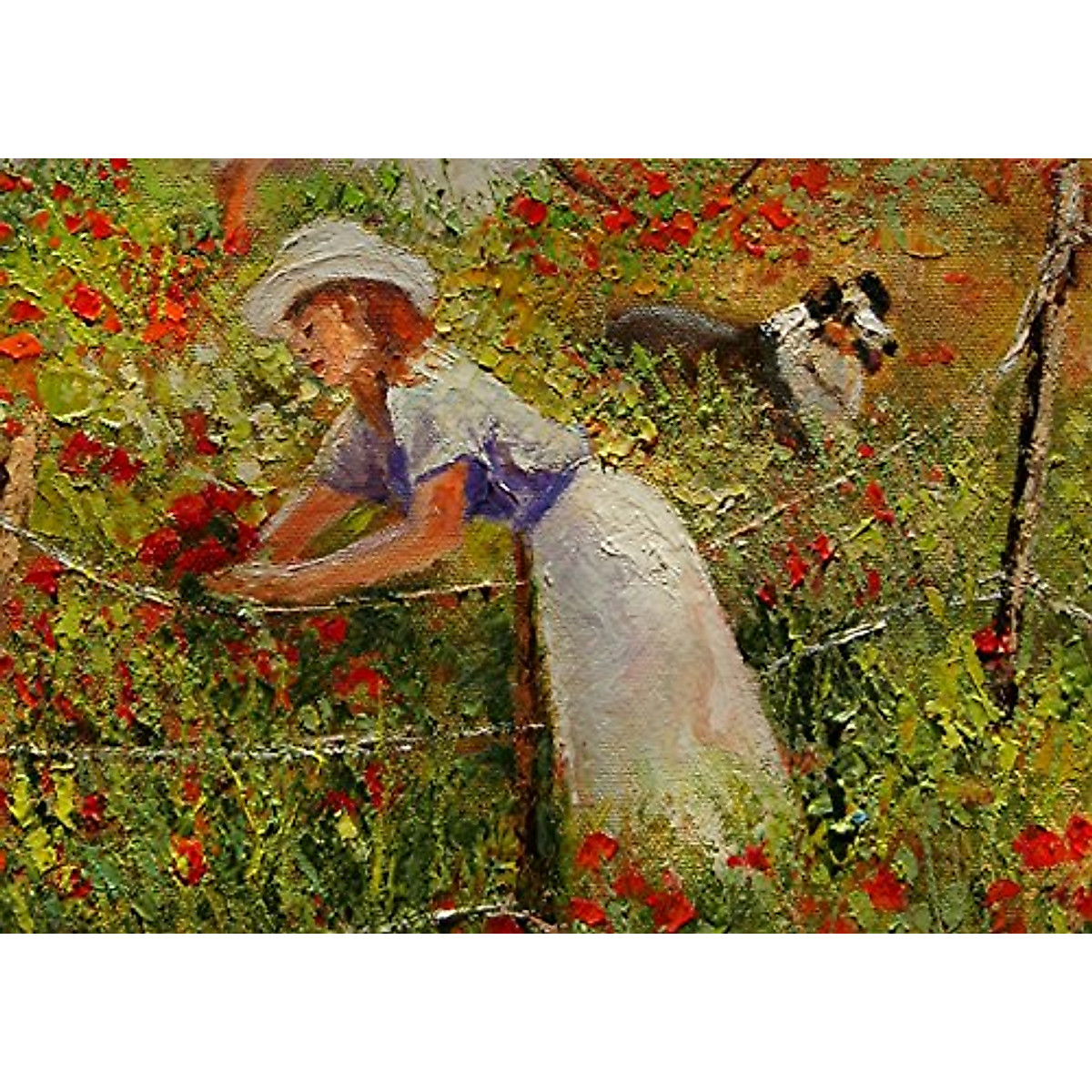 SOLD Wildflowers by the Fence, Girls And Their Animals By Internationally Renown Painter Yary Dluhos.