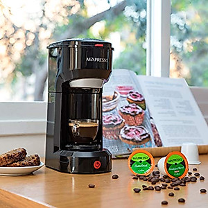 Mixpresso 2 in 1 Coffee Brewer, Single Serve Coffee Maker K Cup Compatible & Ground Coffee, Personal Coffee Maker,Compact Size Mini Coffee Maker, Quick Brew Technology (14 oz) (black)