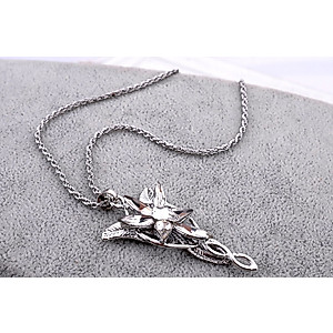 LUREME® Fairy Princess Arwen Silver Tone Zirconia Wings Pendant Necklace for Women(a1000004)