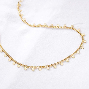 Fettero Anklet Bracelets for Women Gold Plated Dainty Waterproof Anklet Adjustable Delicate Beach Anklet Jewelry Beaded Ball Tennis Link Anklet Summer Boho Beach Foot Jewelry for Women Gifts