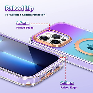 Rancase MagSafe-Compatible iPhone 12 Pro Max Case with Screen Protector, Shockproof Full Body Cover for Women & Girls, 6.7", Purple