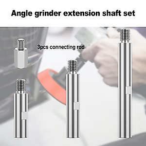 5/8"-11 Angle Grinder Extension Shaft Metal Angle Grinder Rotary Connecting Rod M14 M16 Angle Grinder Extension Connection Rod with Angle Grinder Adapter Polishing Pad
