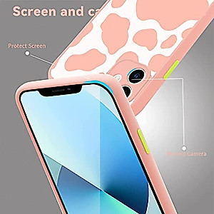 SUBESKING for iPhone 7/8/SE 2020 Pink Cow Print Case,Translucent Matte Hard PC Back with Cute Pattern Design for Women Girls Soft TPU Silicone Bumper Slim Fit Clear Protective Phone Cover 4.7 Inch