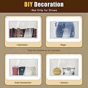 LIYUANJUN Stackable Shoe Box, 24Pcs Shoe Storage Box Shoe Sneaker Organizer DIY Shoe Stand Containers for Women Men Putting Slippers Boots in Living Room Hallway Transparent