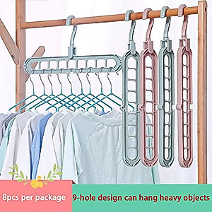 8pcs Magic Hanger Connector Multi-Functional Horizontal and Vertical Hanging Clothes 9 Jack 360 Degree Rotation New Space-Saving Hanger Stacking Easy Storage of Heavy Clothing