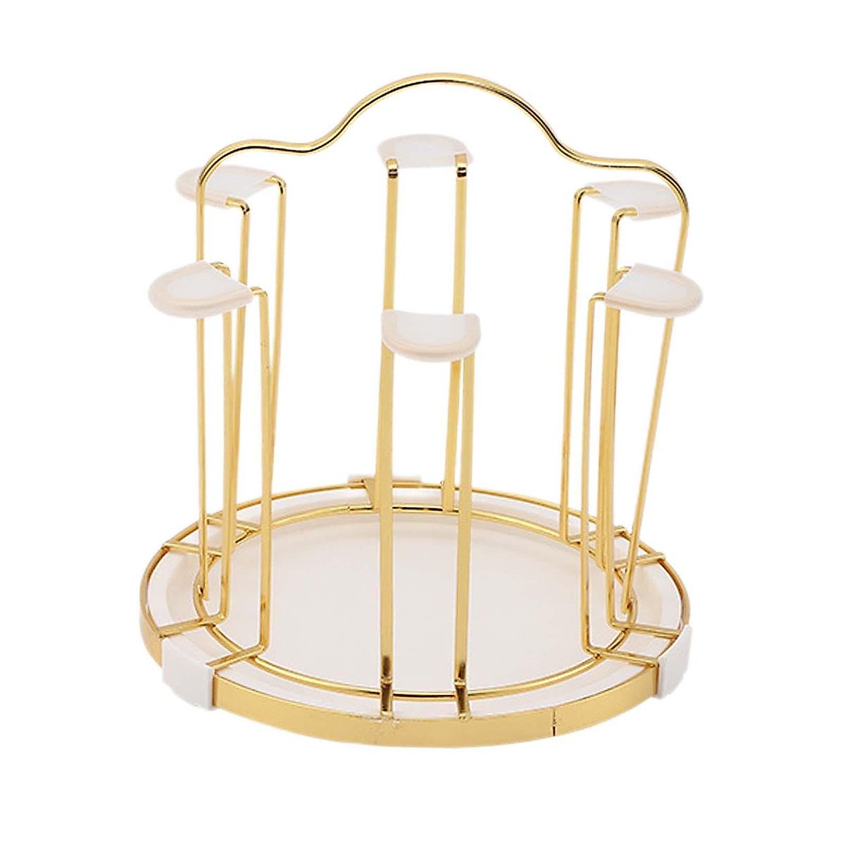 Qianly Cup Drying Rack with Drainboard Tray, Cup Stand Holder, Drinking Glass Drainer Stand Mugs Cups Organizer for Tea Shop Office, White