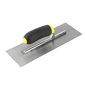 ZJNOTED plastering Trowel 12"X4" Carbon Steel Soft Handle plastering Trowel Normal Polish Plaster Finishing Trowel Carbon Steel Grip Handle