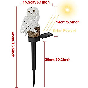 DSDecor Garden Solar Lights Outdoor Decorative Resin Owl Solar LED Lights with Stake for Garden Lawn Pathway Yard Decortions