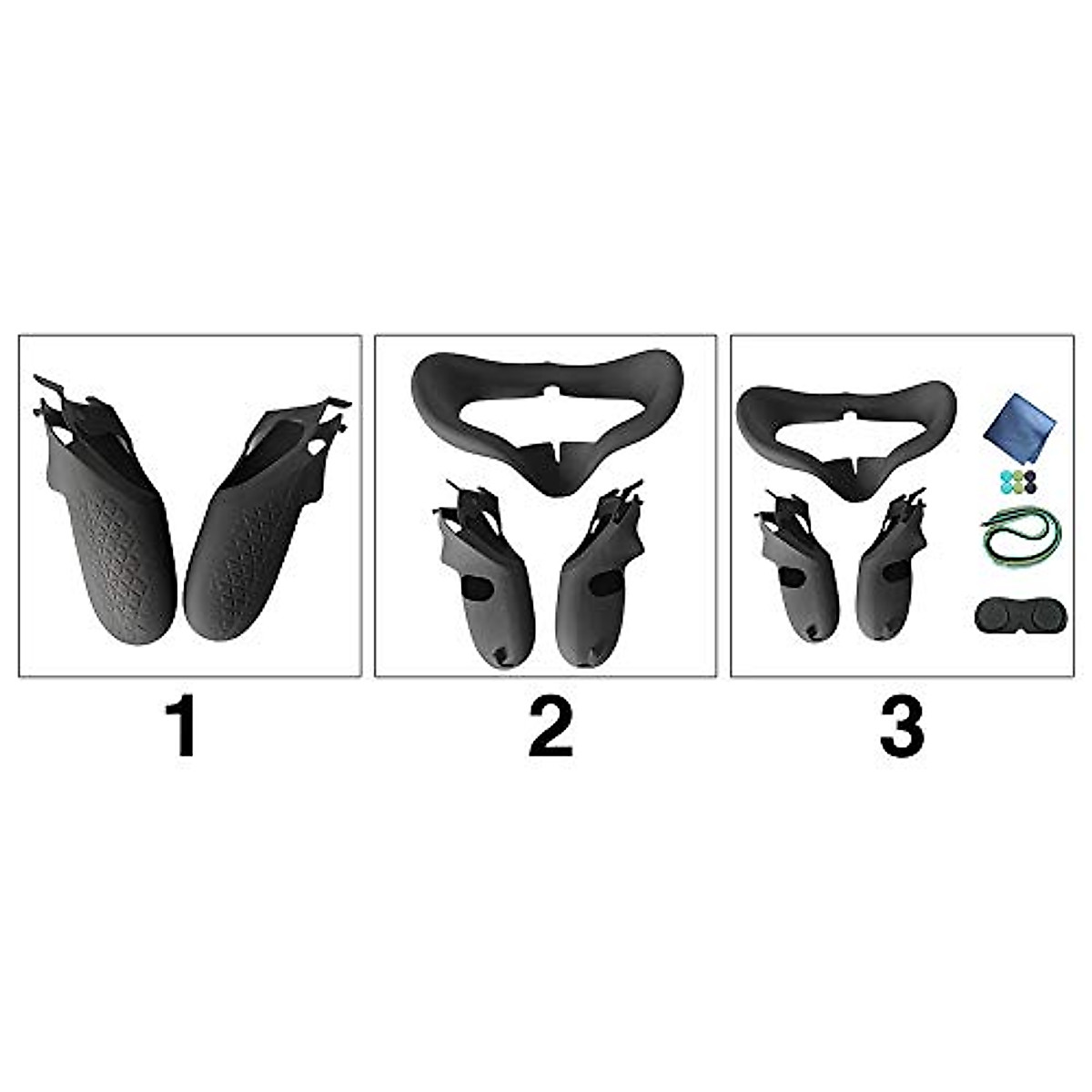 GEZICHTA Soft Silicone Thumb Stick Cover Grip Link Cable for Oculus Quest VR Headset