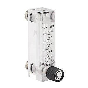 Deosdum LZM6T Acrylic PMMA Adjustable Panel Type Gas Flowmeter 1to10LPM 1/4"BSP M18x1.5