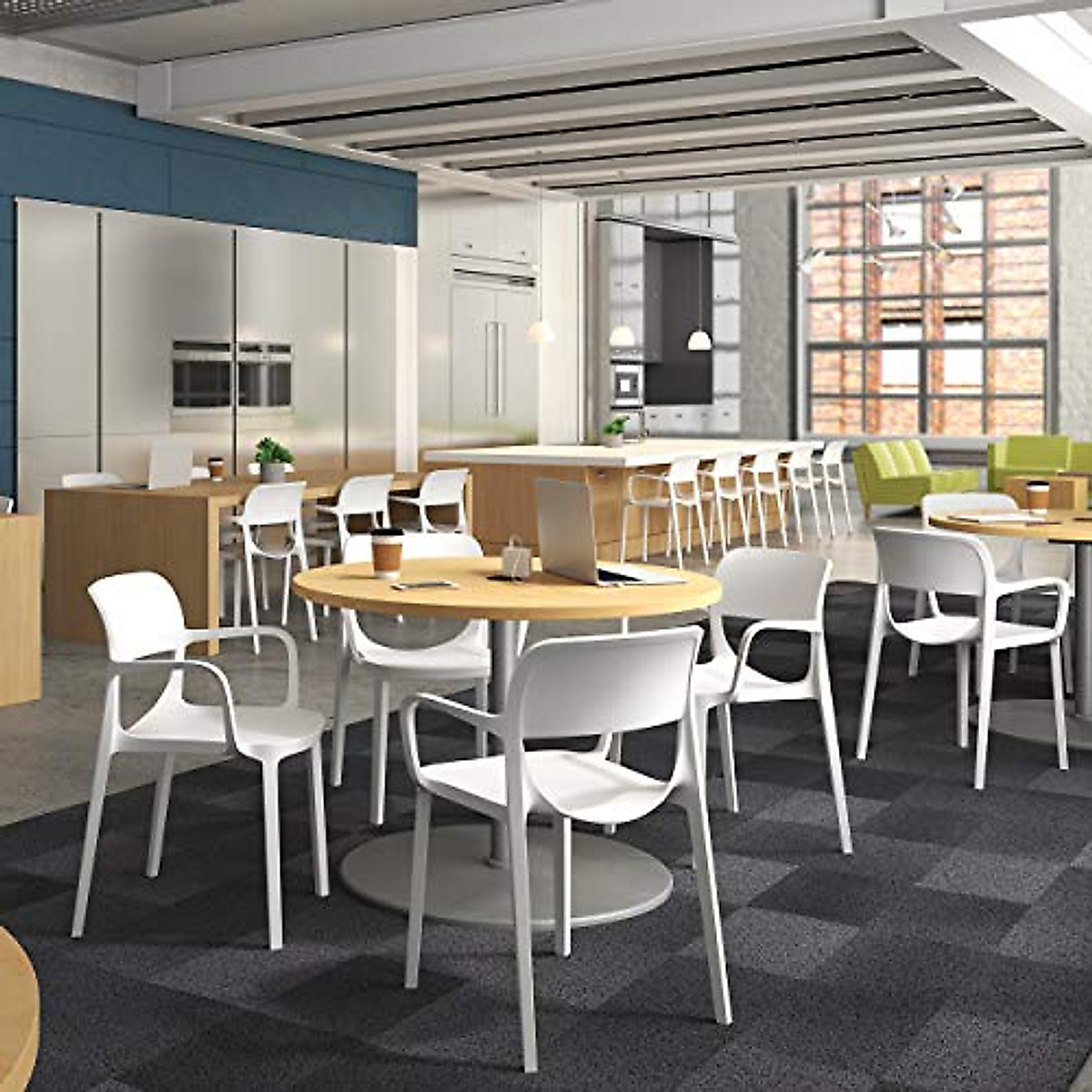 HON Basyx Prodigy Commercial-Grade 2-Pack Stackable Arms, Indoor & Outdoor Chair, White