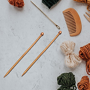 2 Pcs Bamboo Knitting Needles Set Straight Single Pointed Knitting Needle Length 14 Inch Knitting Supplies Knitting Needles for Beginners Handmade (8 mm)