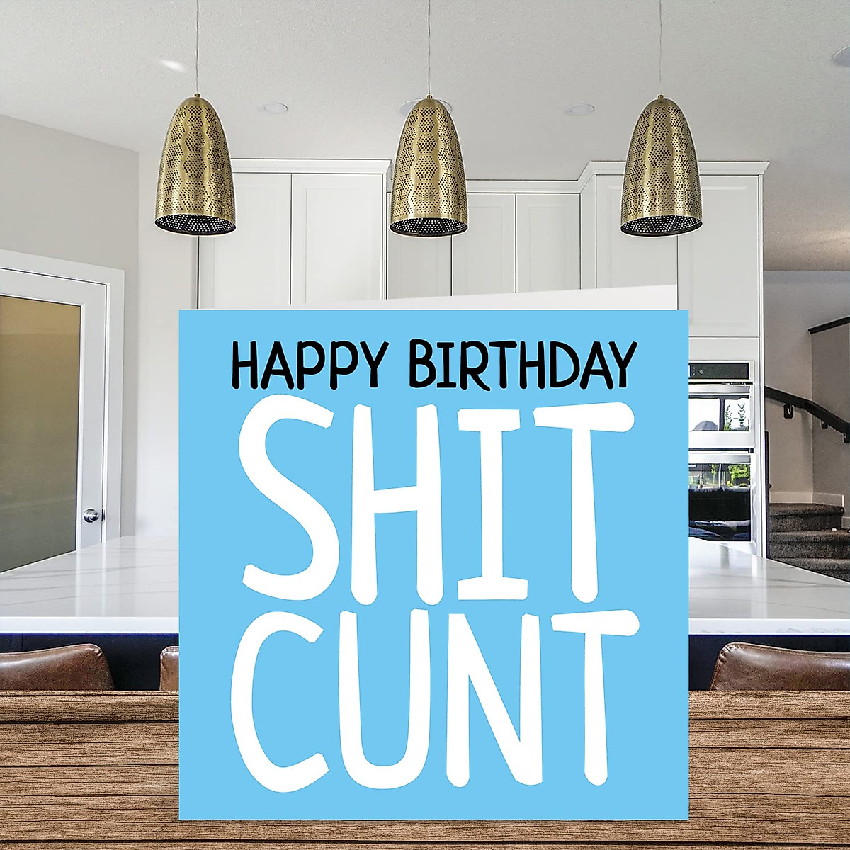 Rude Birthday Cards for Him or Her - Sh*t C*nt - Offensive Joke Happy Birthday Card for Friend Relative 5.7 x 5.7 Inch Funny Humor Greeting Cards Gift for Brother Friend Dad Papa Pops Coworker