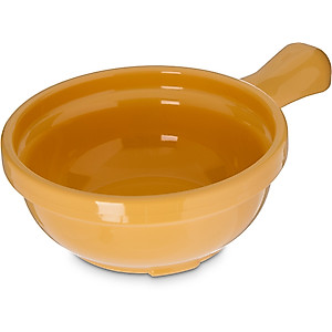 Carlisle FoodService Products Soup Bowl with Handle for Catering, Buffets, Restaurants, San, 8 Ounces, Yellow