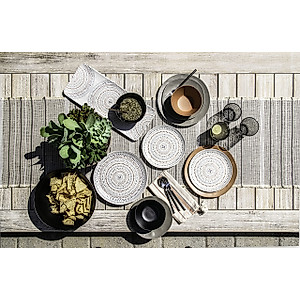 TarHong Planta Artisan Solids Low Bowl, Planta (Majority Plant Based with Melamine Binder), Shatterproof, Indoor/Outdoor Entertaining, Matte Birch, Set of 6