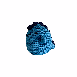 Chippi & Co Handmade Crochet Easter Assorted Animals Eggs, Natural and Organic Cotton, Baby Easter Gift, Easter Decor, Suitable to Play and Cuddle for Bedtime (Blue Dinosaur)