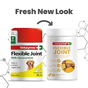 Vetzyme Flexible Joint Tablets with Glucosamine, 90 Tablets