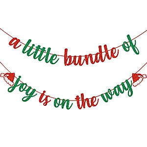 A Little Bundle of Joy Is On The Way Banner Christmas Baby Shower Decorations Winter Baby Shower Decorations Christmas Baby Shower Party Supplies