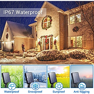 ICRGB Solar Rope Lights, Outdoor 66FT 200LED String Lights, IP67 Waterproof Solar Outdoor Lights, 8 Modes, Garden Christmas Lights Decorative for Pool Patio Porch Tree Party Wedding Christmas