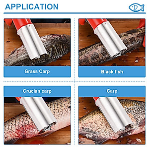 MXBAOHENG Electric Fish Scaler Remover, 2000mAh Cordless Powerful Fish Scale Scraper Cleaner with Rechargeable Battery, Waterproof Portable Fish Scaler Fish Scaling Tool