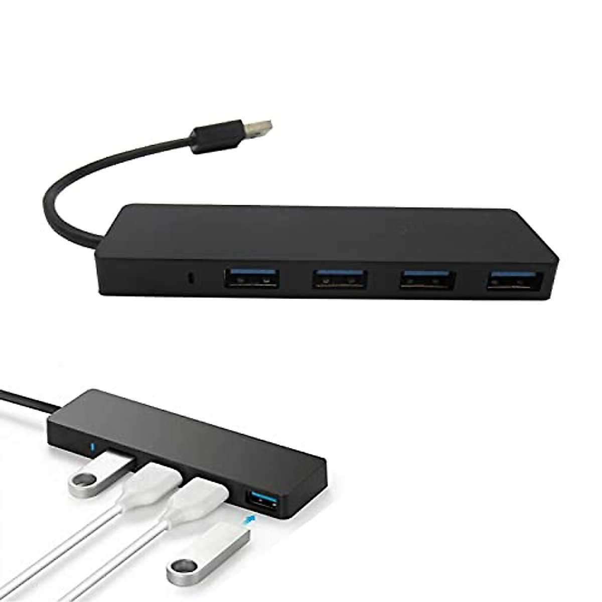 USB Hub, 4 Port USB 3.0 Hub, Ultra Slim Portable Data Hub Applicable for PC Mac Laptop Desktop