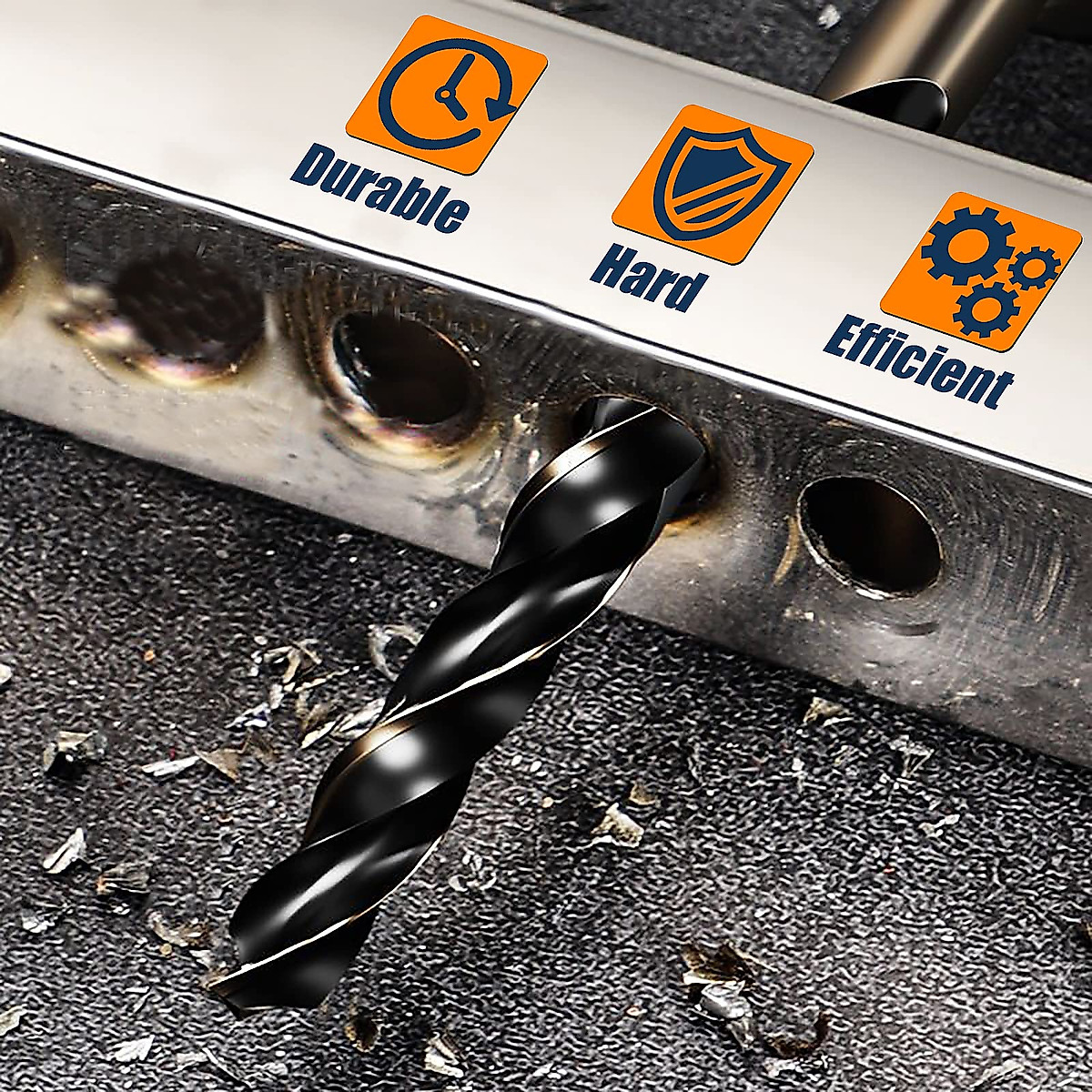 Hex Shank Metric Drill Bit Set - 13 PCS (1.5mm-6.5mm), Quick Change High Speed Steel Drill Bits for Impact Driver for Aluminum Alloy/Metal/Steel/Wood/Plastic