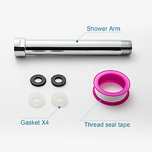 OFFO Shower Head Extension Arm, Shower Arm Extension Shower Head Extender Made of 304 Stainless Steel Shower Pipe Extension, Chrome 6 Inches