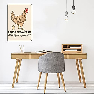Chicken Coops Signs Chicken Signs Breakfast Funny Design Metal Signs Chicken Decor Farm Sign 8 X 12 Inches