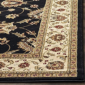 SAFAVIEH Lyndhurst Collection Area Rug - 5'3" x 7'6", Black & Ivory, Traditional Oriental Design, Non-Shedding & Easy Care, Ideal for High Traffic Areas in Living Room, Bedroom (LNH553-9012)