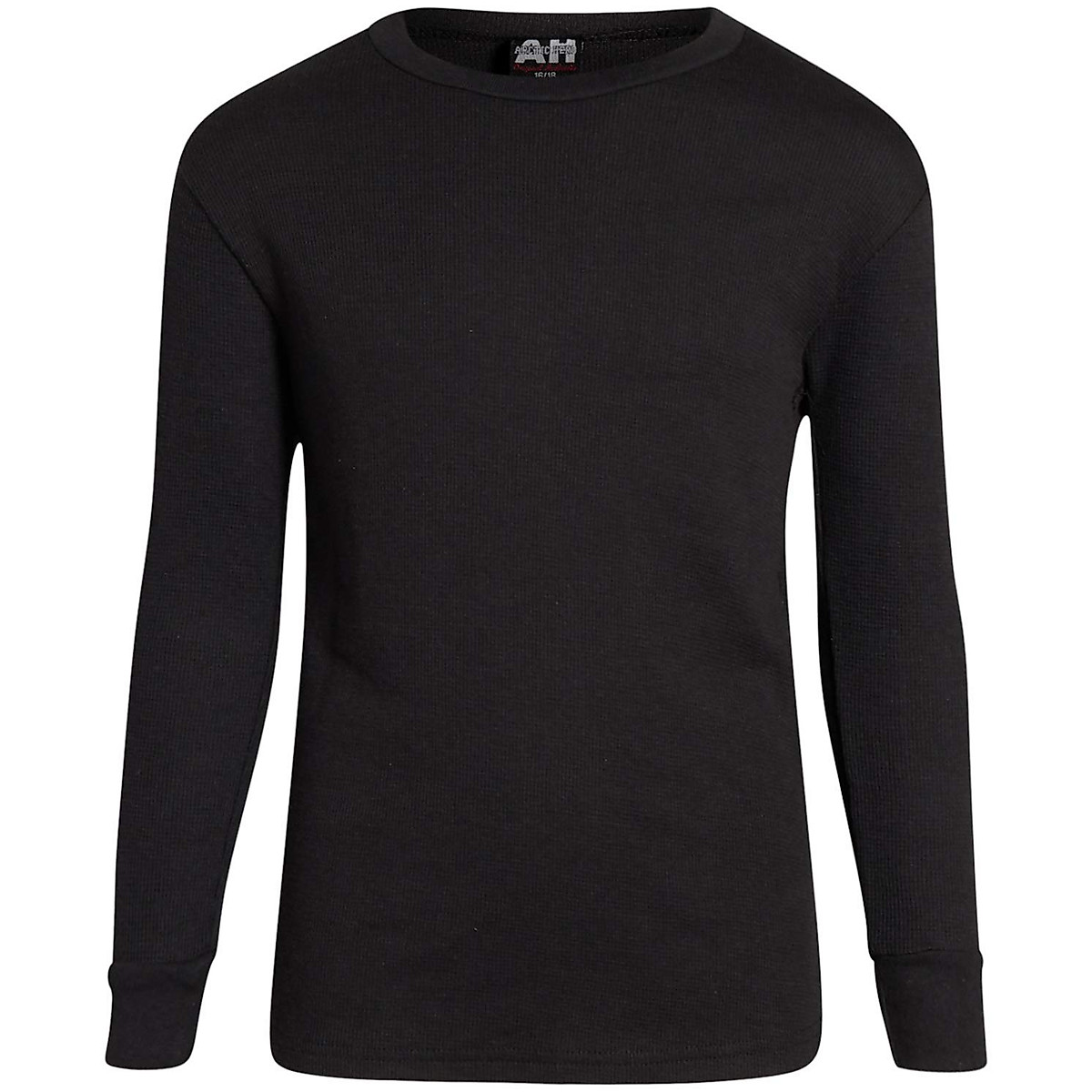 Arctic Hero Boys' Thermal Underwear - 4 Piece Waffle Knit Top and Long John Set (Size: 2-18), Size 8-10, Black/Ecru