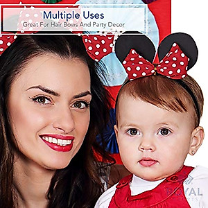 Royal Imports Polka Dot Ribbon, 2.5" (#40) Christmas Ribbon Circle Design for Floral, Craft, Holiday Decoration, 25 Yard Roll (75 FT Spool) - Red/White