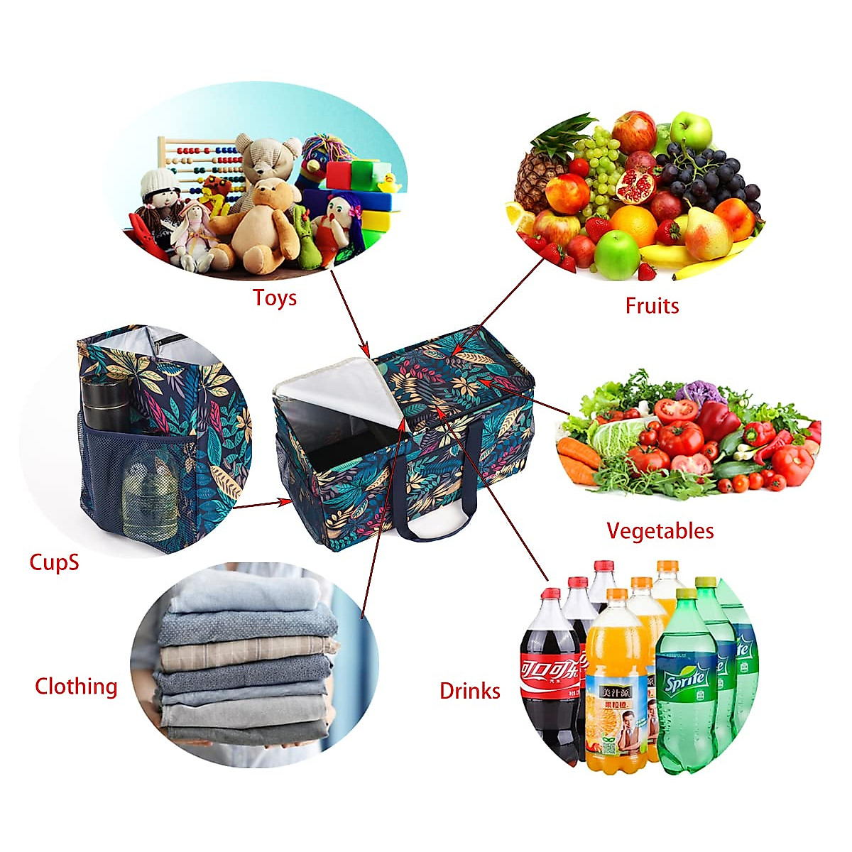 YELAIYEHAO 2 Large Utility Tote Bag, Foldable Collapsible Tote1 bag for Storage Pool Beach Shopping picnic laundry gym utility Luggage