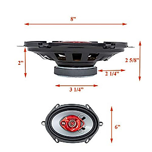 Pair of SoundXtreme 5x7/ 6x8 in 3-Way 350 Watts Coaxial Car Speakers 4-Ohm (2 Speakers)