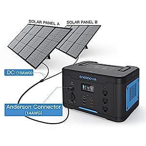 enernova Solar Connectors Y Branch Parallel Adapter Cable Wire, 18AWG Solar Extension Cable with DC 5.5x2.1mm Male Connector, for Solar Panel, Black