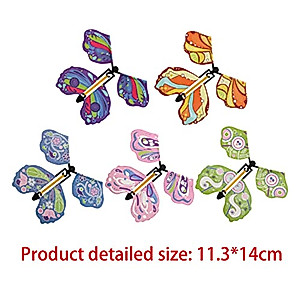 Esquirla 5X Clockwork Butterfly, Wind up Butterfly Toys, Novelty Fairies Flying Butterfly for Birthday Christmas Party Bag Fillers Decoration Surprise, Style C