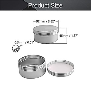 Othmro 1Pcs Round Aluminum Cans Tin Can Screw Top Metal Lid Containers 200ml/6.8 oz, 92 * 45mm (D*H) Silver Color Aluminum Containers for Lip Balm, Crafts, Cosmetic, Candles