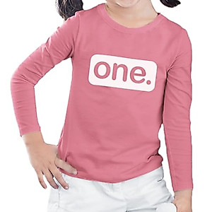 First Birthday 2nd Birthday Outfits for Toddler Girls Im Two Cute Shirt 1 year baby one 2 Year olds Second (US, Age, 12 Months, Mauve - Long Sleeve - One.)