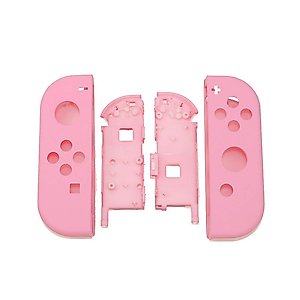 L R Full Housing Shell Case Cover with Frame Colour Replacement for Nintendo Switch NS Joy-Con Controller (Pink)