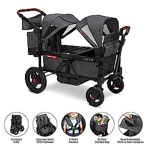 Radio Flyer Voya Stroller Wagon, 2 Seater Wagon Stroller for Kids with Low Sides, Baby Stroller Wagon, Double Stroller