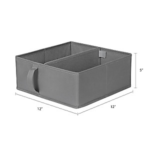 Univivi Storage Basket, 12 Inch Shelf Baskets, Cloth Handle Storage Bins, 4 Pack Collapsible Storage Baskets for Shelves, Closet, Drawers, Bedroom, Laundry Room, Office