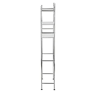 NYW Bathroom Storage Floor Standing Over The Toilet Organizer Shelves 3 Shelf Chrome, Silver(BT2021)