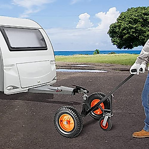 VEVOR Adjustable Trailer Dolly, 1000lbs Tongue Weight Capacity, Carbon Steel Trailer Mover with 19''-26'' Adjustable Height & 2'' Ball, 16'' Pneumatic Tires & Universal Wheel, for Moving RV Trailer