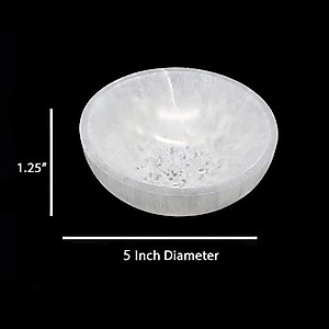 Soul Sticks Selenite Crystal Bowls for Smudging, Healing, Recharging Crystals | Pure Selenite Smudge Bowl & Crystal Charging Station Ethically Sourced in Morocco (5 Inch (Pack of 1))