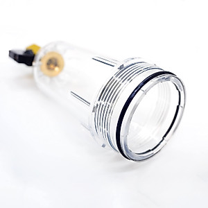 Reusable Whole House Spin Down Sediment Water Filter with Siliphos - 40 Micron Flushable Prefilter Filtration - 1" MNPT + 3/4" FNPT, Traps Sand, BPA Free