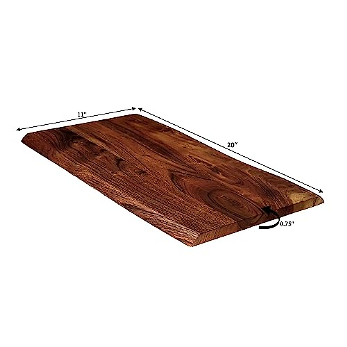 Mountain Woods Brown Hand Crafted Live Edge Acacia Cutting Board/Serving Tray | Charcuterie Board | Chopping Board for Vegetables, Fruits and Meat | Cheese Board - 20" x 11" x 0.75"