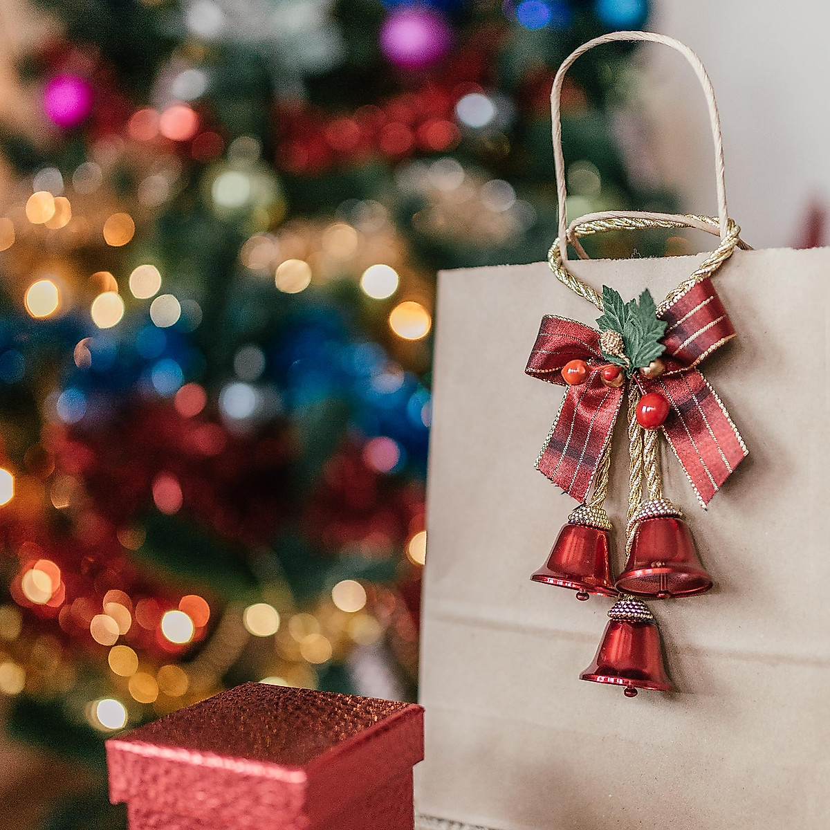 [50 Pack] Giftbags Medium Size 8x4.25x10.5 Gift Bags Brown Paper Bags with Handles, Shopping Bags, Valentine Gift Bags, for Party, Easter, Christmas